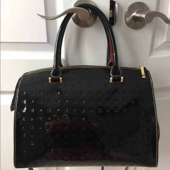 Arcadia | Bags | Arcadia Black Python Sides Patent Leather Italian ...